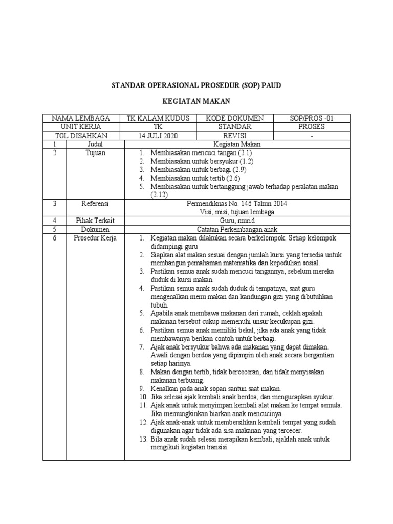 Standar Operasional Prosedur | PDF
