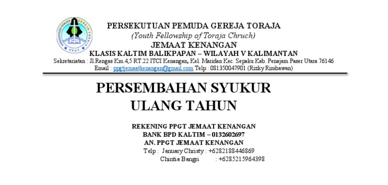 Amplop Persembahan Ultah 2022 | PDF