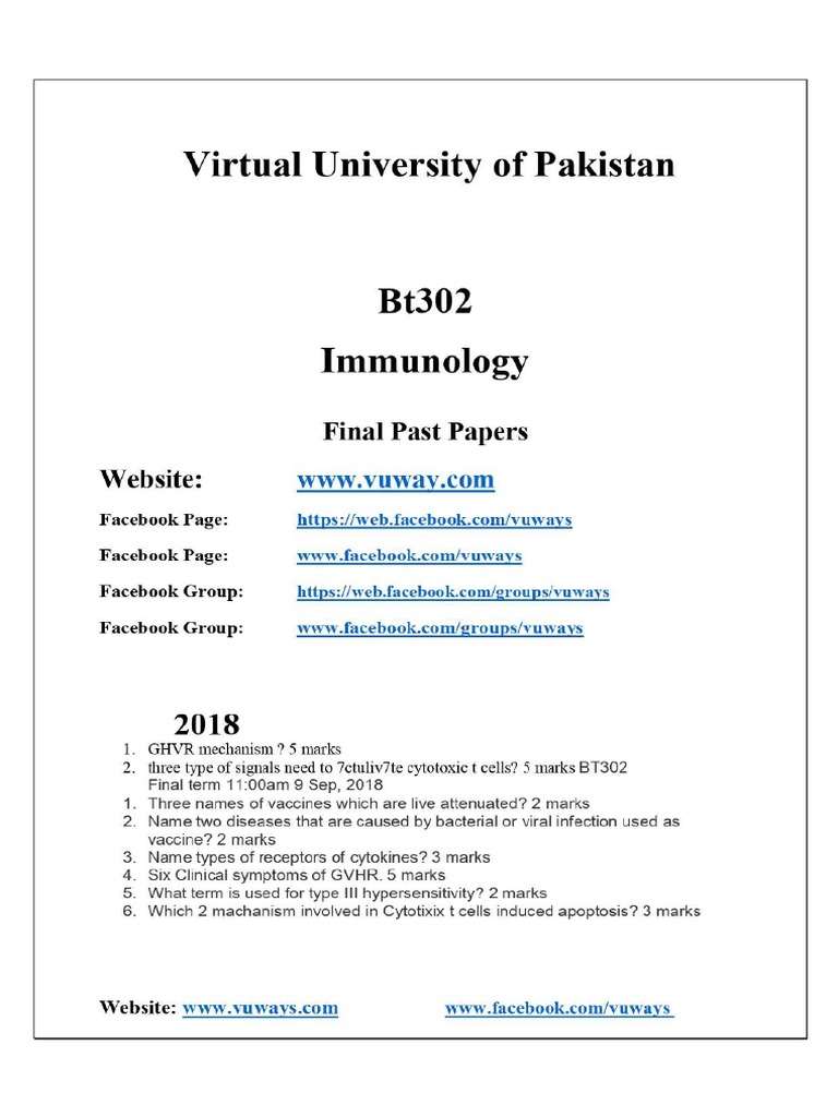 BT302 Final Term Past Papers - Page 0001 | PDF