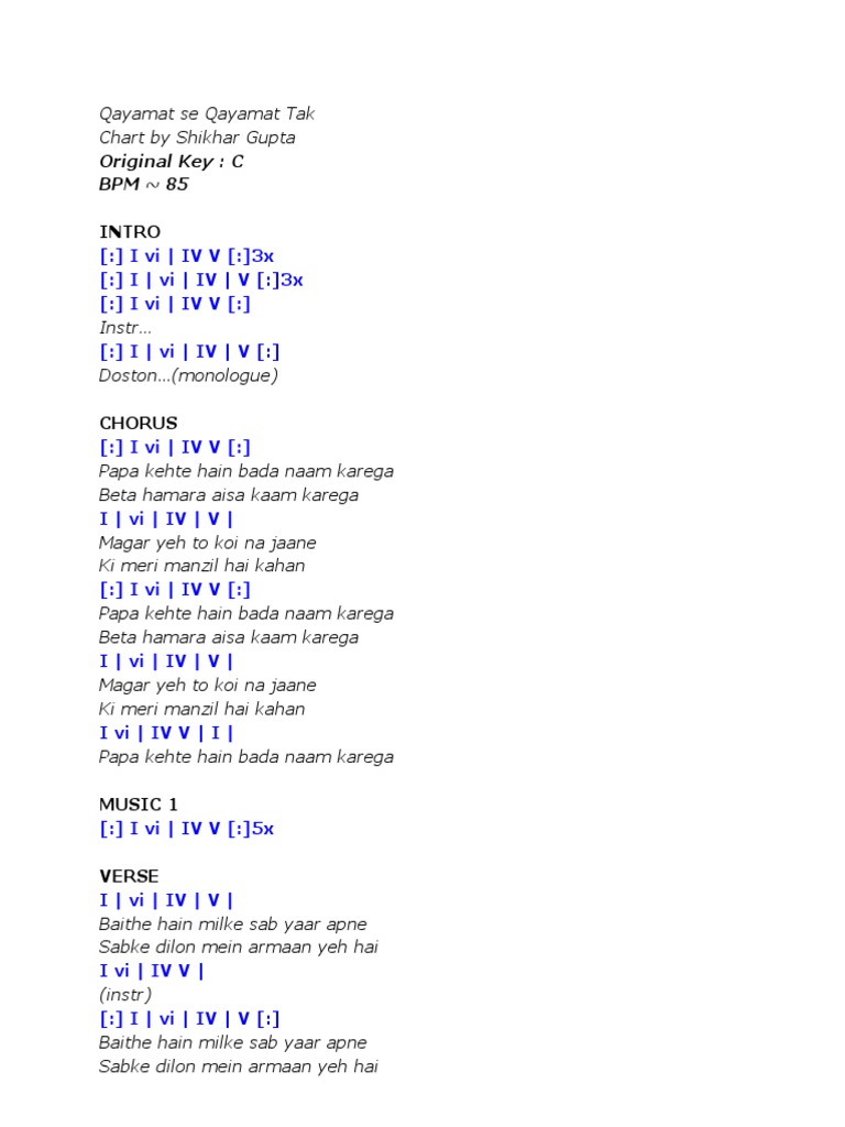 Papa Kehte Hain Chords | PDF