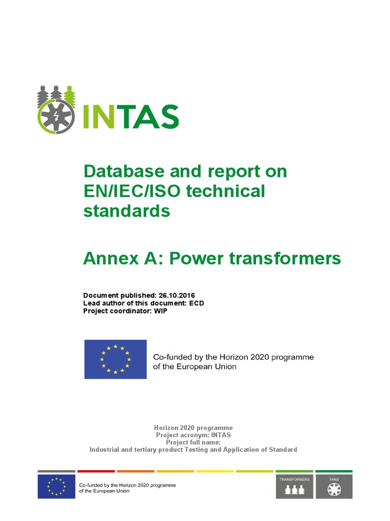Intas d2.1 Final Annex A | PDF | Transformer | International Electrotechnical Commission