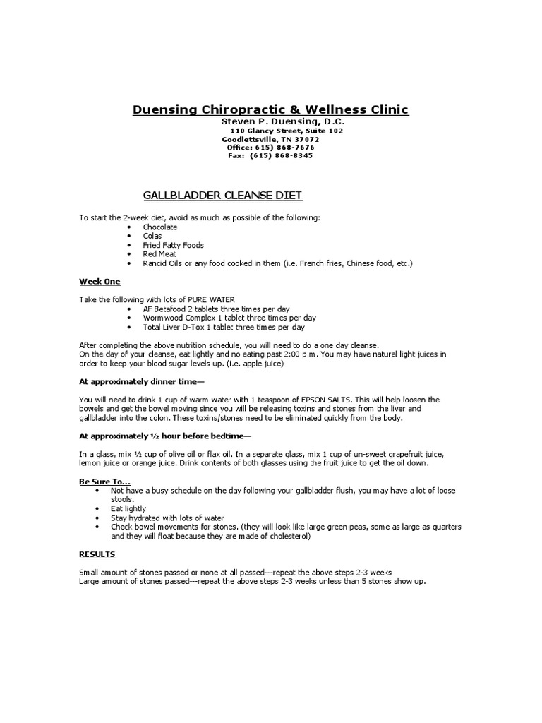 Gallbladder Cleanse Diet | PDF