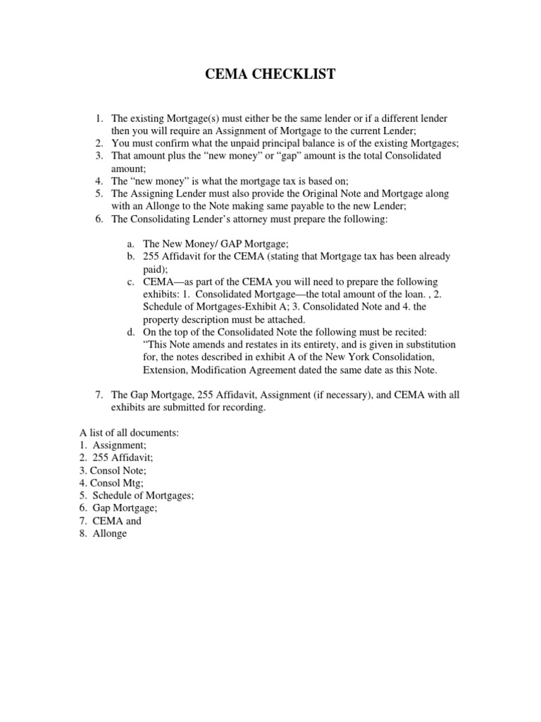 CEMA Checklist | PDF