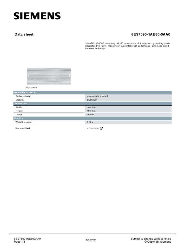 6ES75901AB600AA0 Datasheet en | PDF | Technology & Engineering