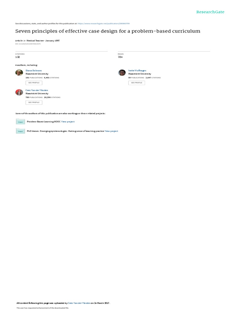 Seven Principles of Effective Case Design For A Problem-Based ...