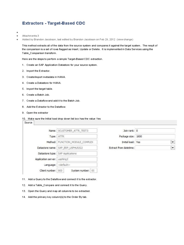 Extractors - Target-Based CDC | PDF
