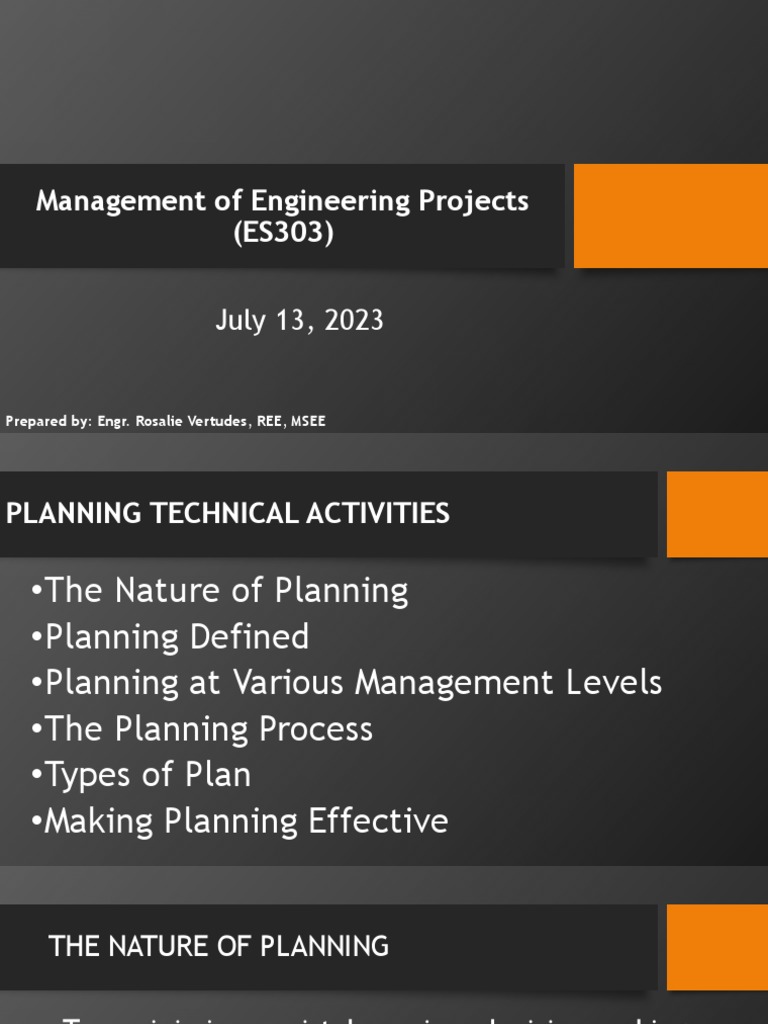 Topic3 Planning Engineering-Management | PDF