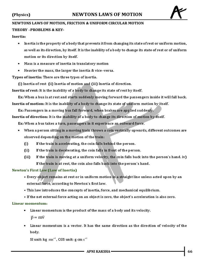 Sheet - 01 - Laws of Motion | Download Free PDF | Friction | Force
