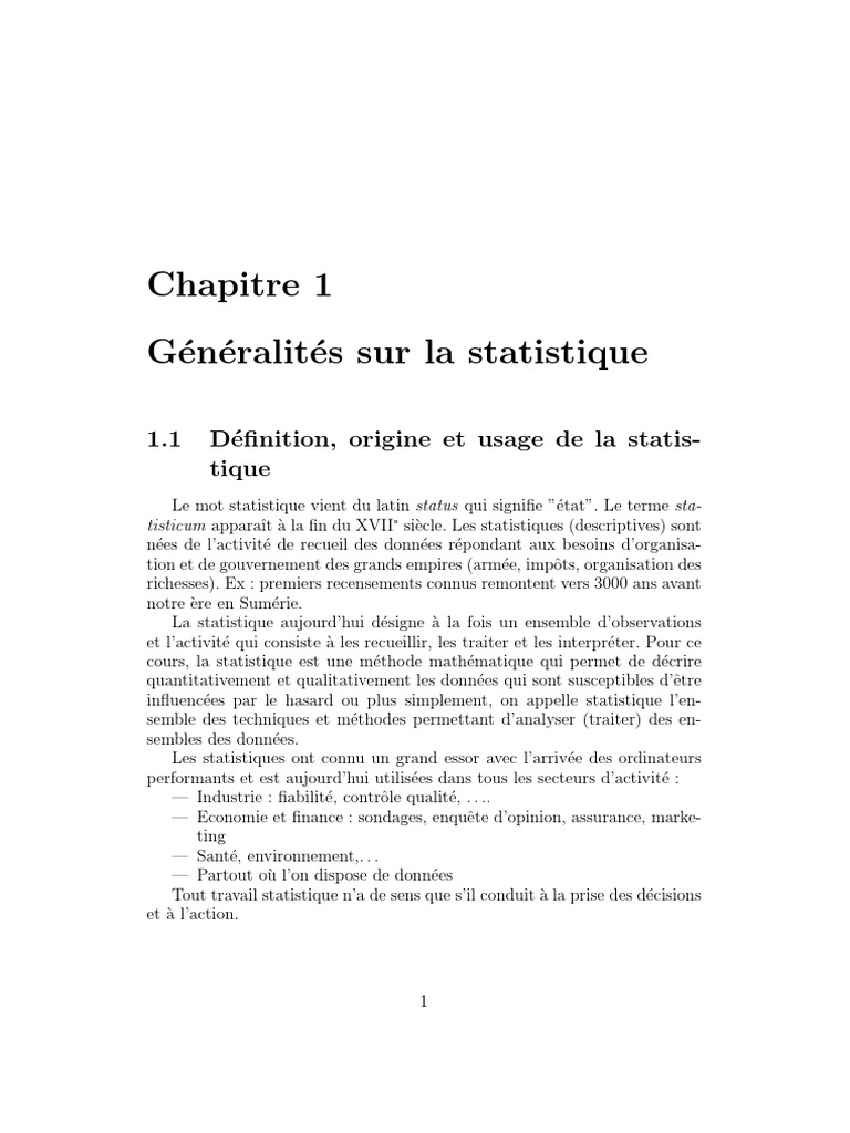 Introduction à la statistique et ses types | PDF
