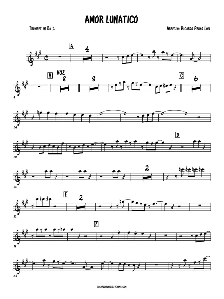 Amor Lunatico (J.Manuel) 1st Trumpet | PDF