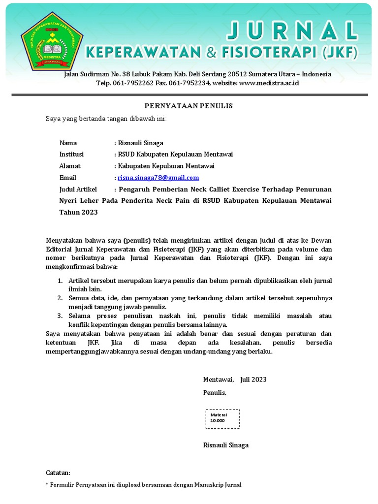 JKF Author Statement | PDF