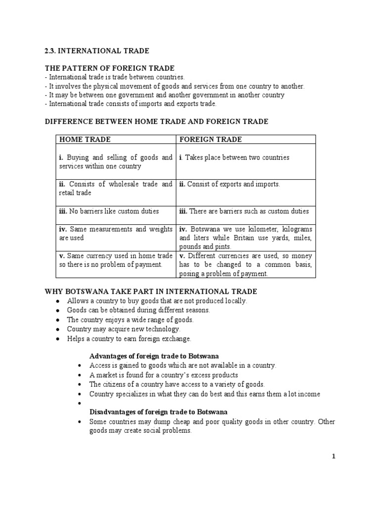 International Trade | PDF | Balance Of Payments | Taxes