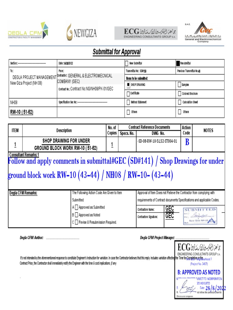 SD#159 For Under Ground Block Work For RW-10 (51-52) | PDF | Autodesk ...