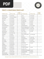 Vegetable Conversion Chart | PDF | Vegetables | Agronomy