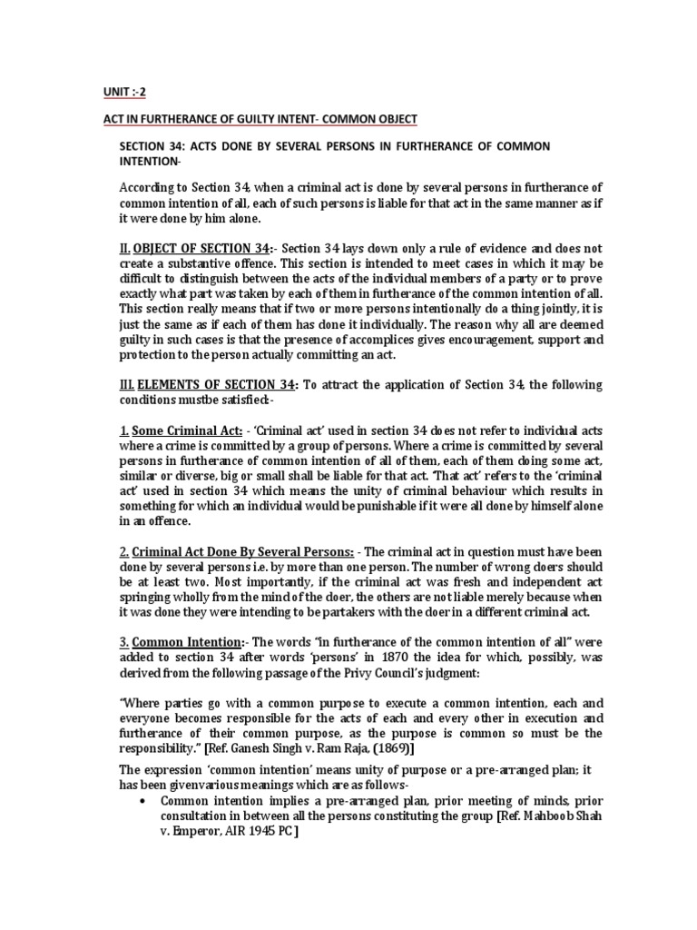 702 IPC Unit 2 | PDF | Aiding And Abetting | Crimes