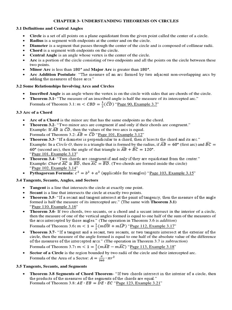 Reviewer For 3RD Quarter Grd10math | PDF | Circle | Angle