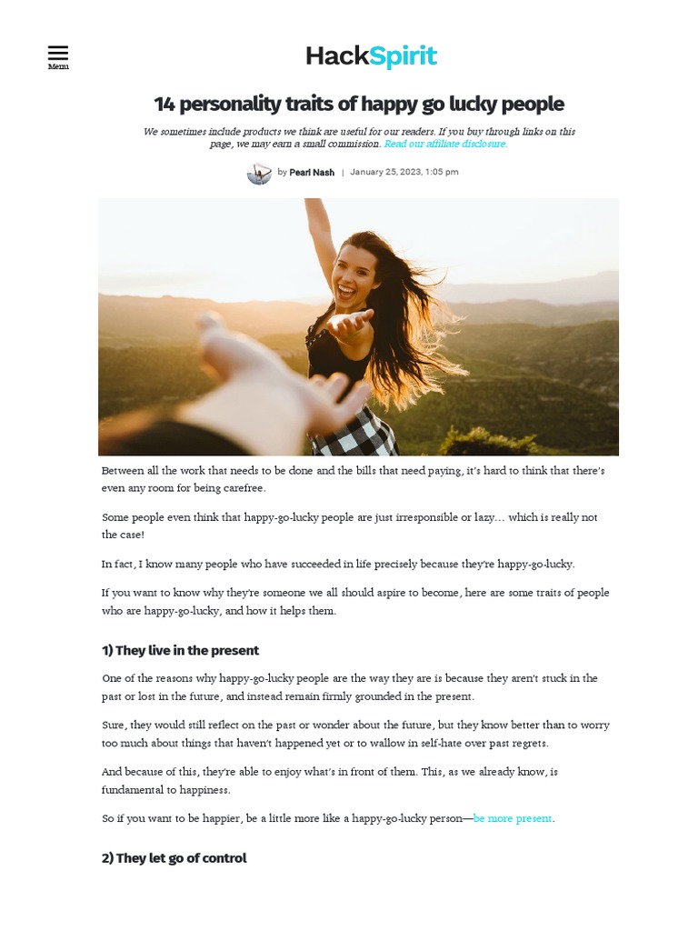 Hackspirit Com Personality Traits of Happy Go Lucky People | PDF