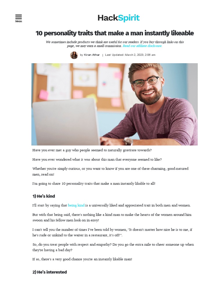 10 Traits of Instantly Likable Men | PDF | Self-Improvement