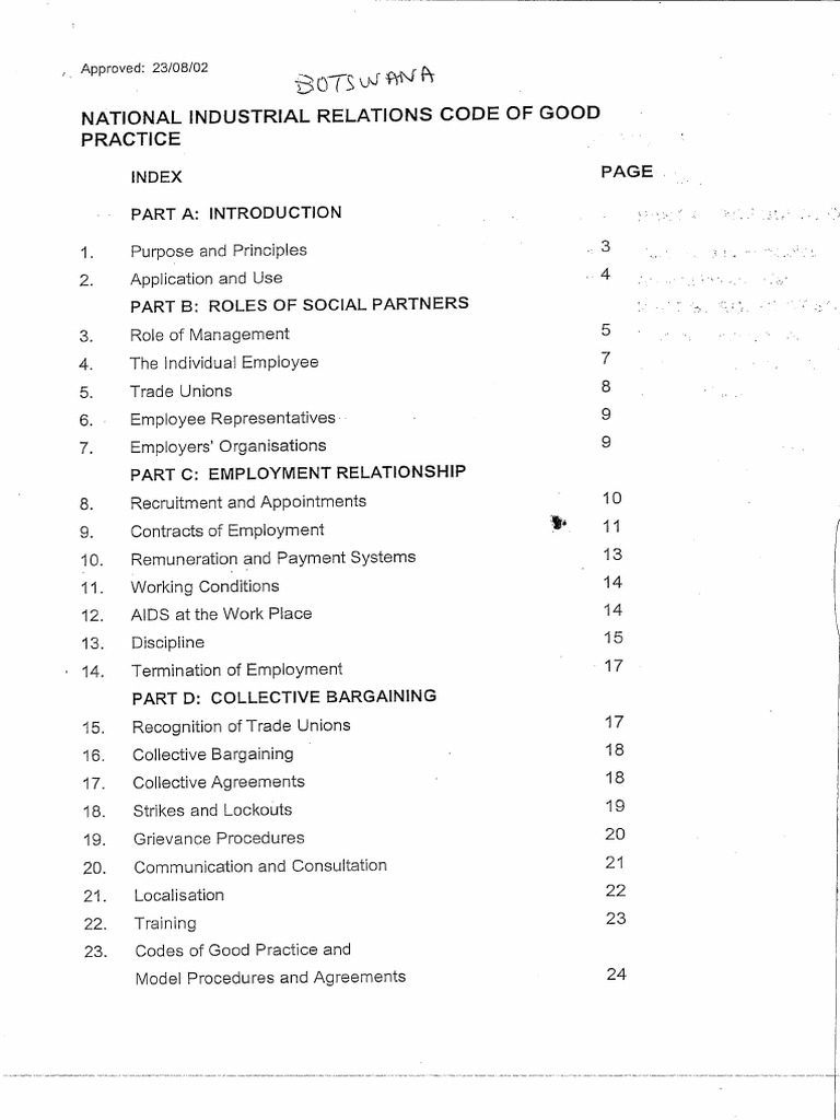BWA Codes of Practice | PDF