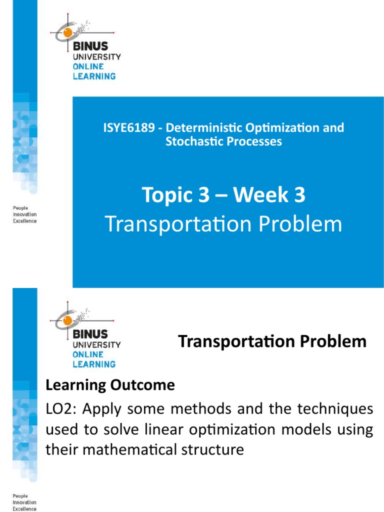 Ppt3 Transportation Pdf Mathematical Optimization Mathematical Analysis