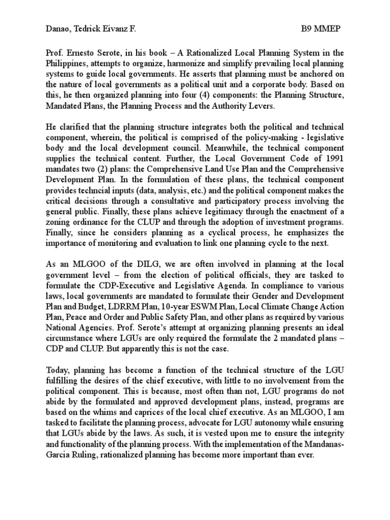 Danao Serote RPS Reaction | PDF