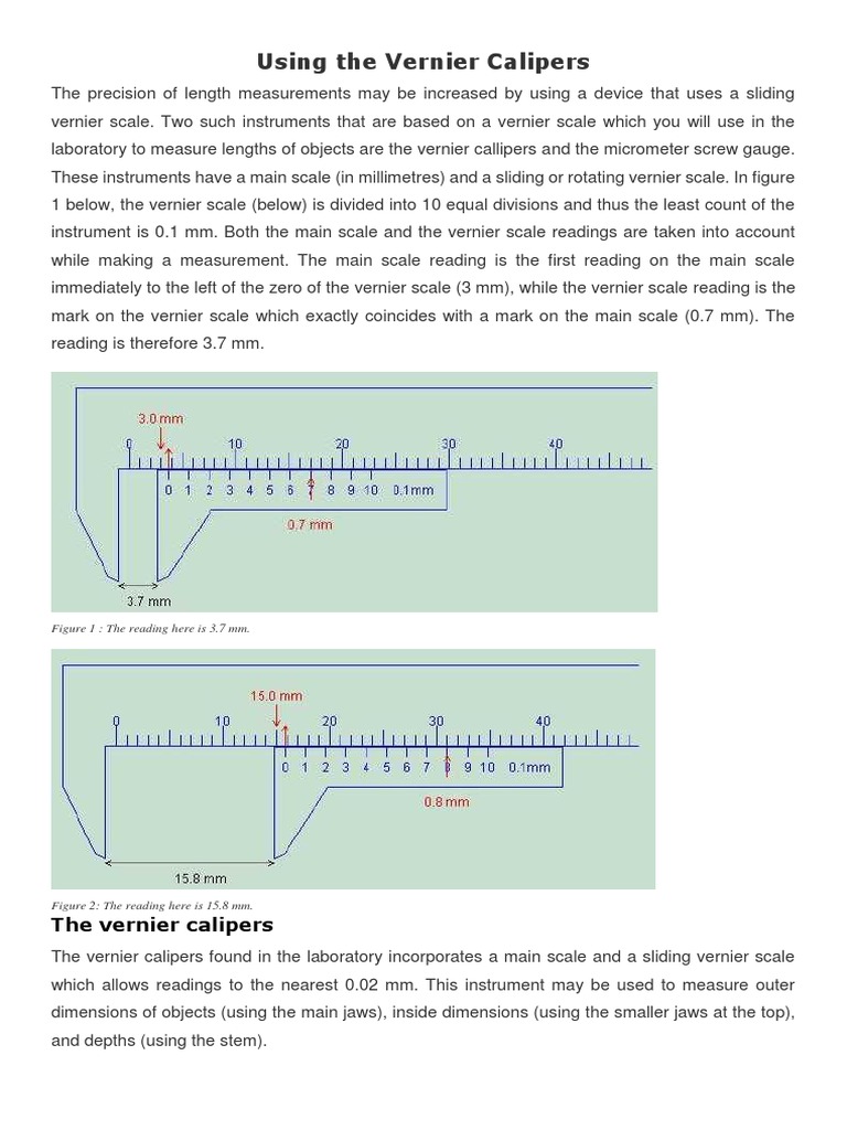 How to Read Vernier Calipers | PDF | Teaching Methods & Materials