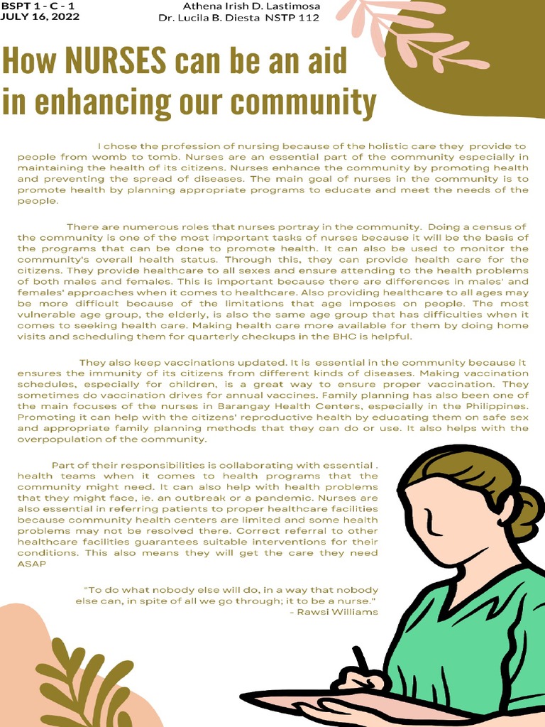 NSTP 112 Nursing Profession | PDF