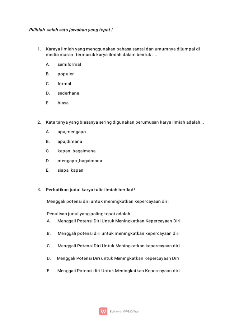 Latihan soal kelas XI | PDF