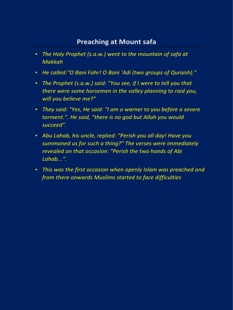 Preaching at Mount Safa | PDF