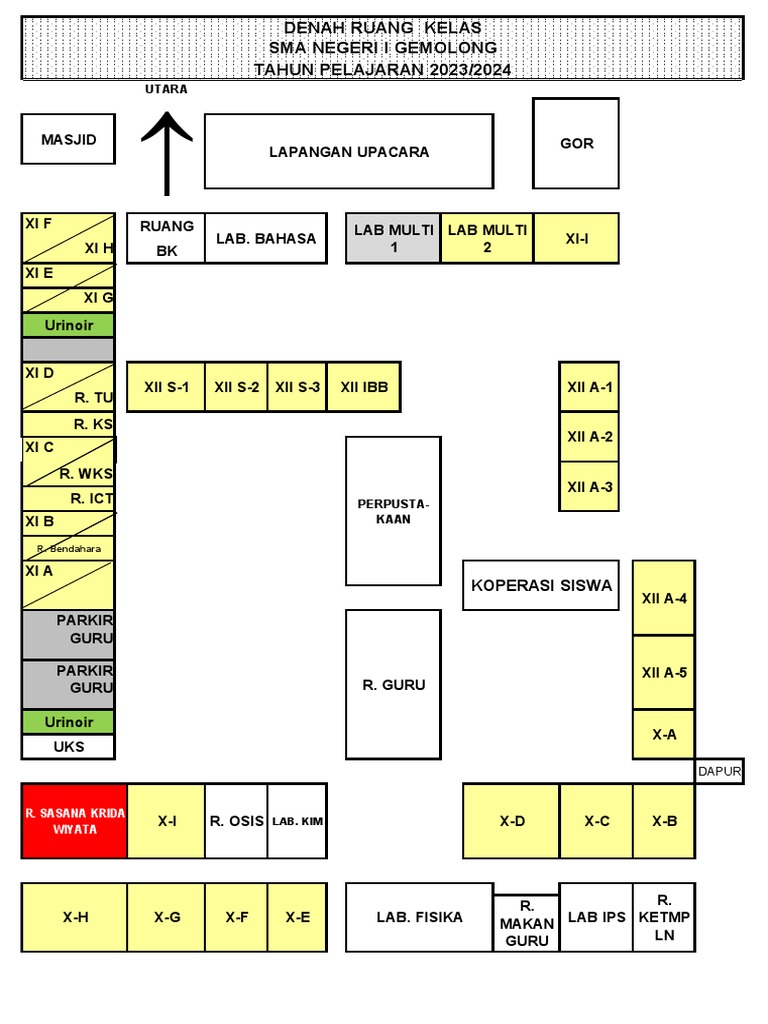 Denah Ruang Kelas 2023-2024 | PDF