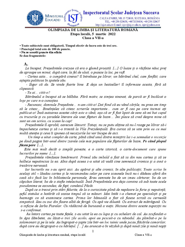 Subiect VII | PDF