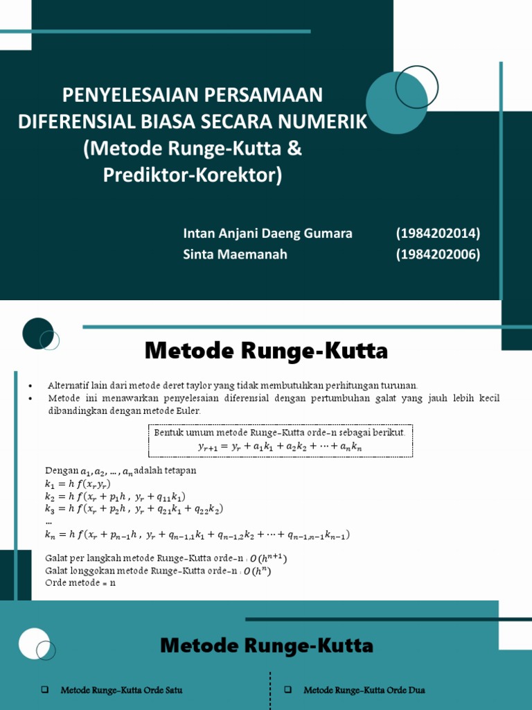 Metode Runge-Kutta & Prediktor-Korektor | PDF