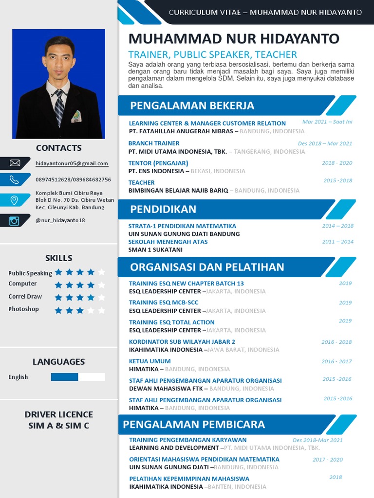 CV Muhammad Nur Hidayanto | PDF | Karier & Perkembangan
