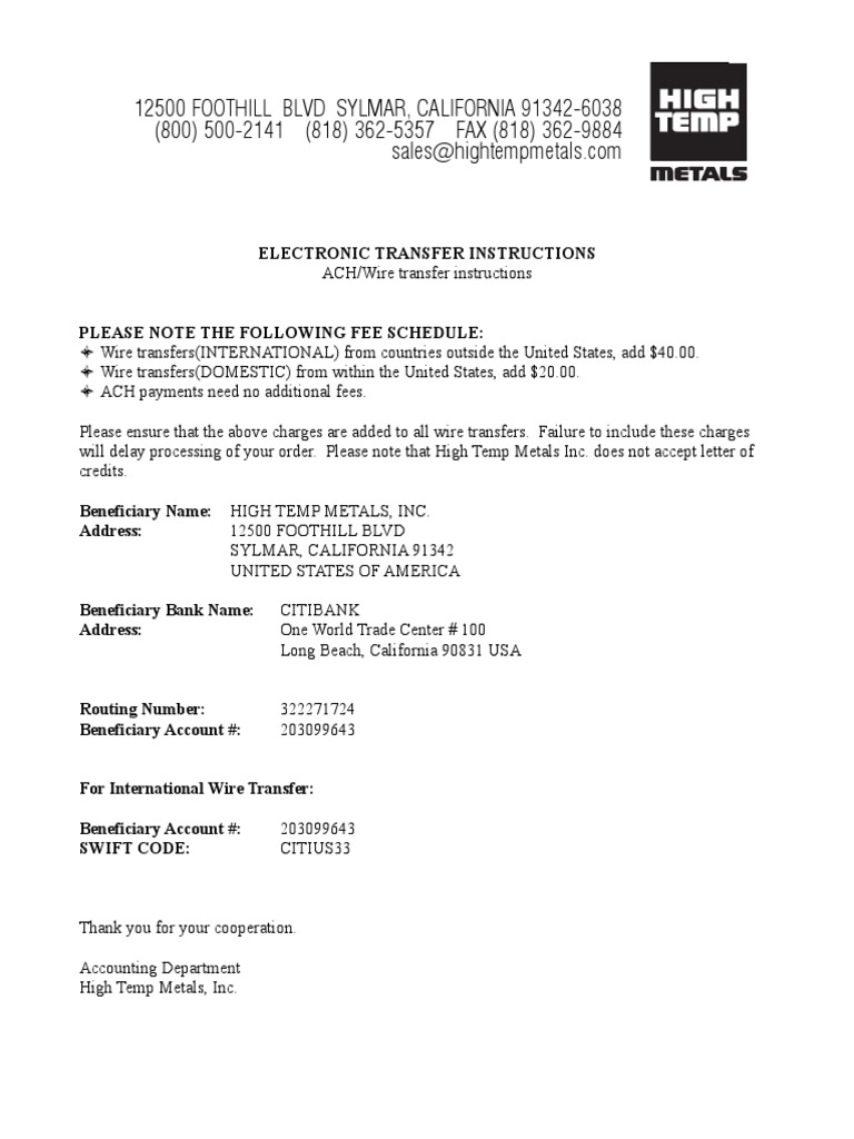 Payment Instructions | PDF