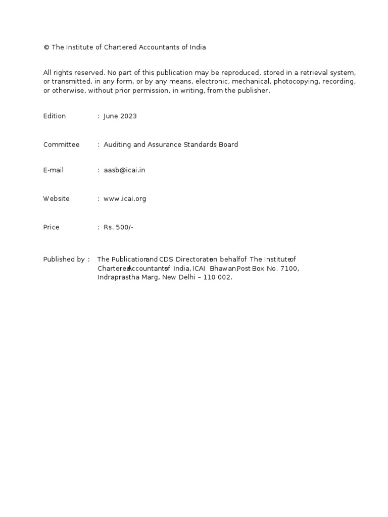 ICAI Audit Working Paper Templates | PDF