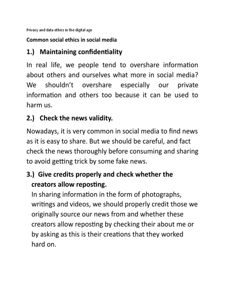 Privacy and Data Ethics in The Digital Age | PDF