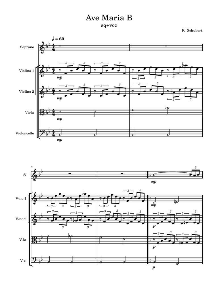 Ave Maria for Soprano and Strings | PDF | Franz Schubert | Music