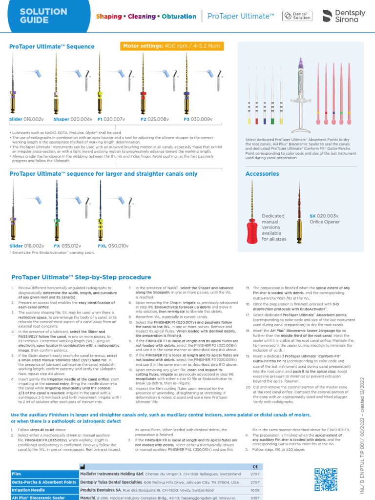 END ROW Solution Guide ProTaper Ultimate EN - Pdf.coredownload | PDF | Dentistry Branches
