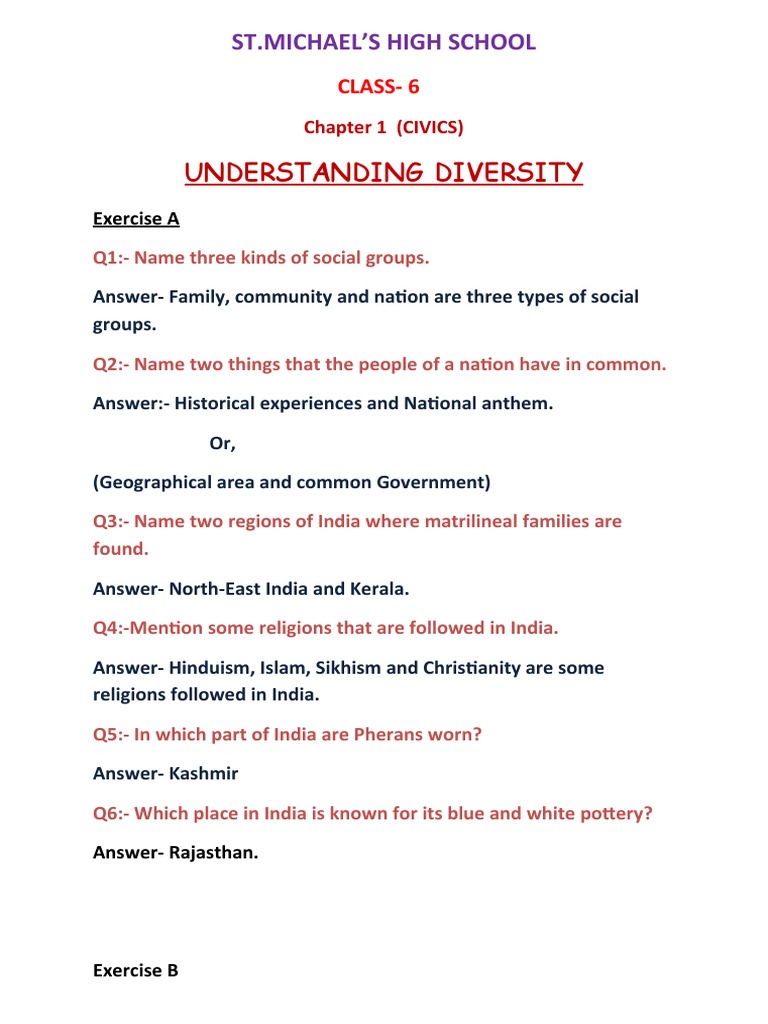 CIVICS Understanding Diversity | PDF
