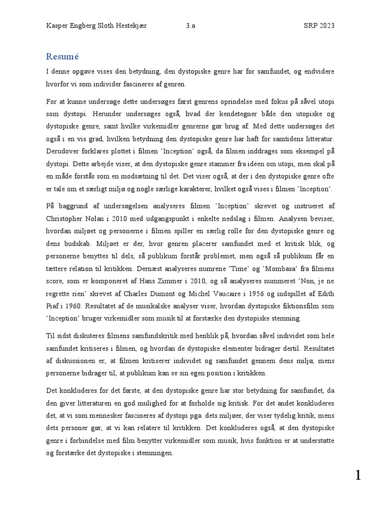 SRP Kasper 3a Final | PDF