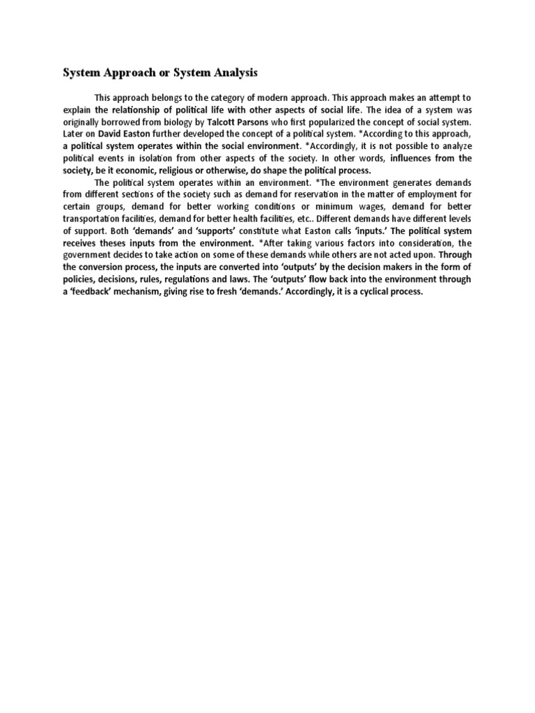 System Approach or System Analysis | PDF