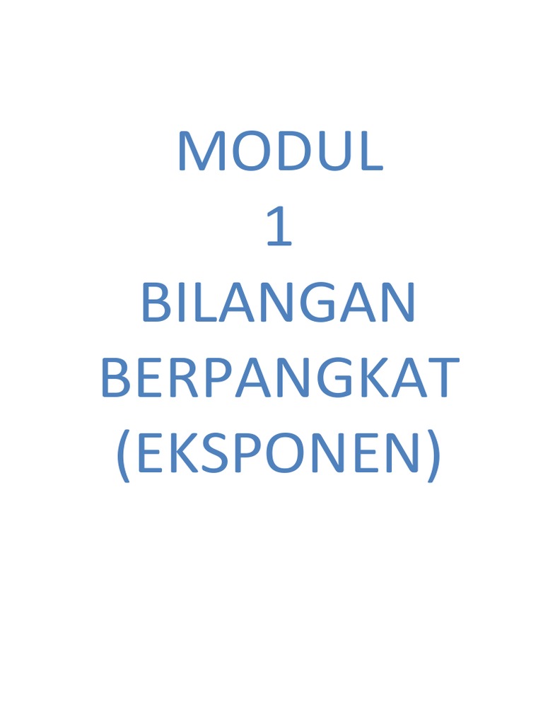 MODUL 1 Eksponen | PDF