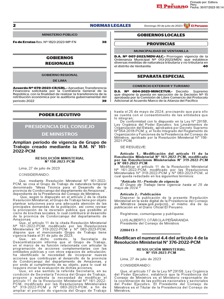 Amplian Periodo de Vigencia de Grupo de Trabajo Creado Media Resolucion ...