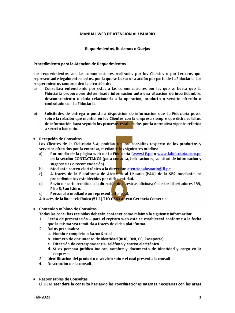 Manual de Procedimientos de Atencio N Al Usuario | PDF | Red mundial ... Manual de Procedimientos de Atencio N Al Usuario | PDF | Red mundial ...