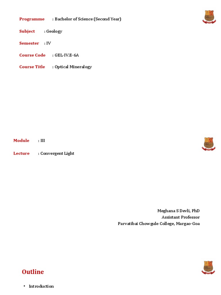Convergent Light in Optical Mineralogy | PDF | Teaching Methods ...