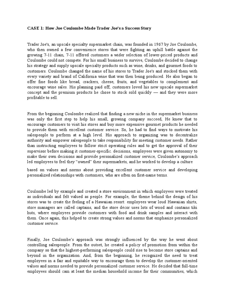 OSD Case 1 | PDF | Supermarket | Sales