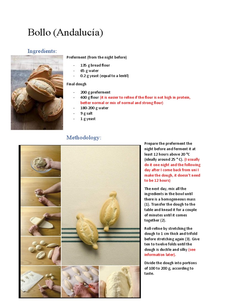 Bollo Receta | PDF | Dough | Breads