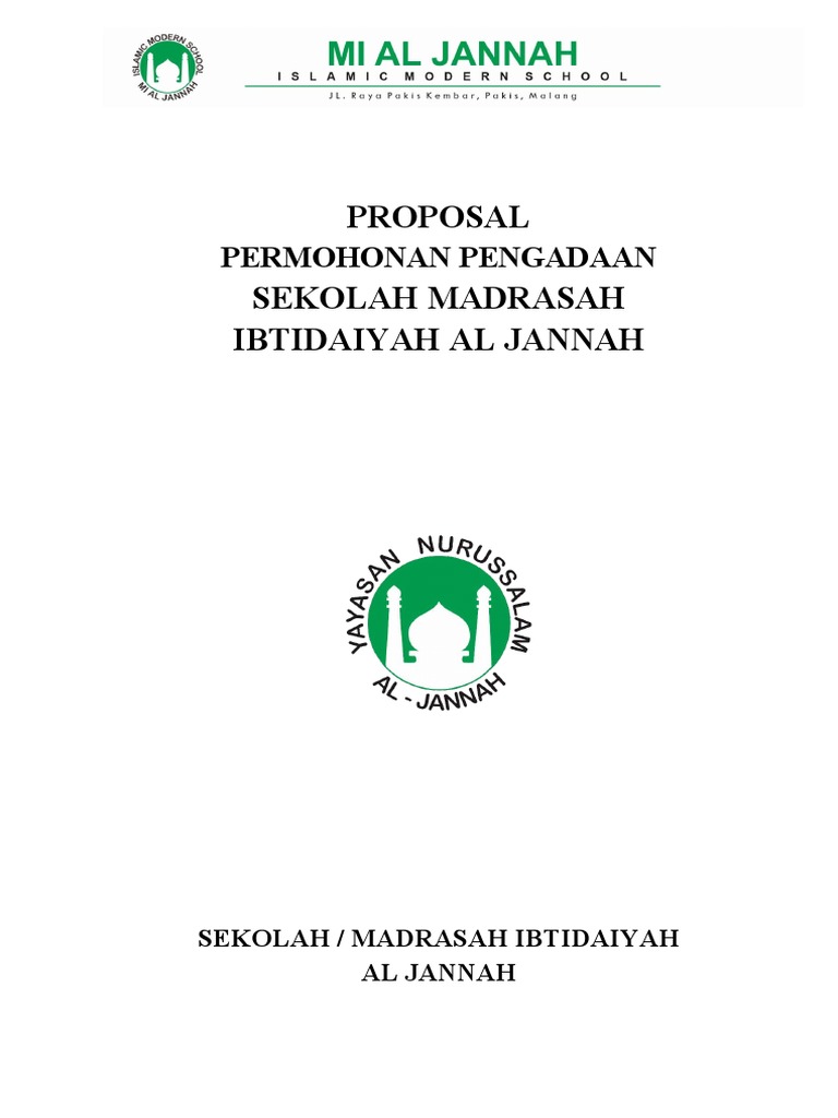 Proposal Pengadaan Dana Sarana Sekolah MI Al-Jannah | PDF | Karier & Perkembangan | Bisnis