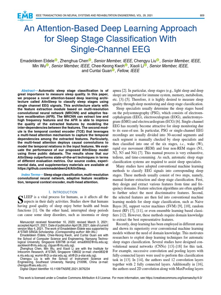 An Attention-Based Deep Learning Approach For Sleep Stage Classification With Single-Channel EEG ...