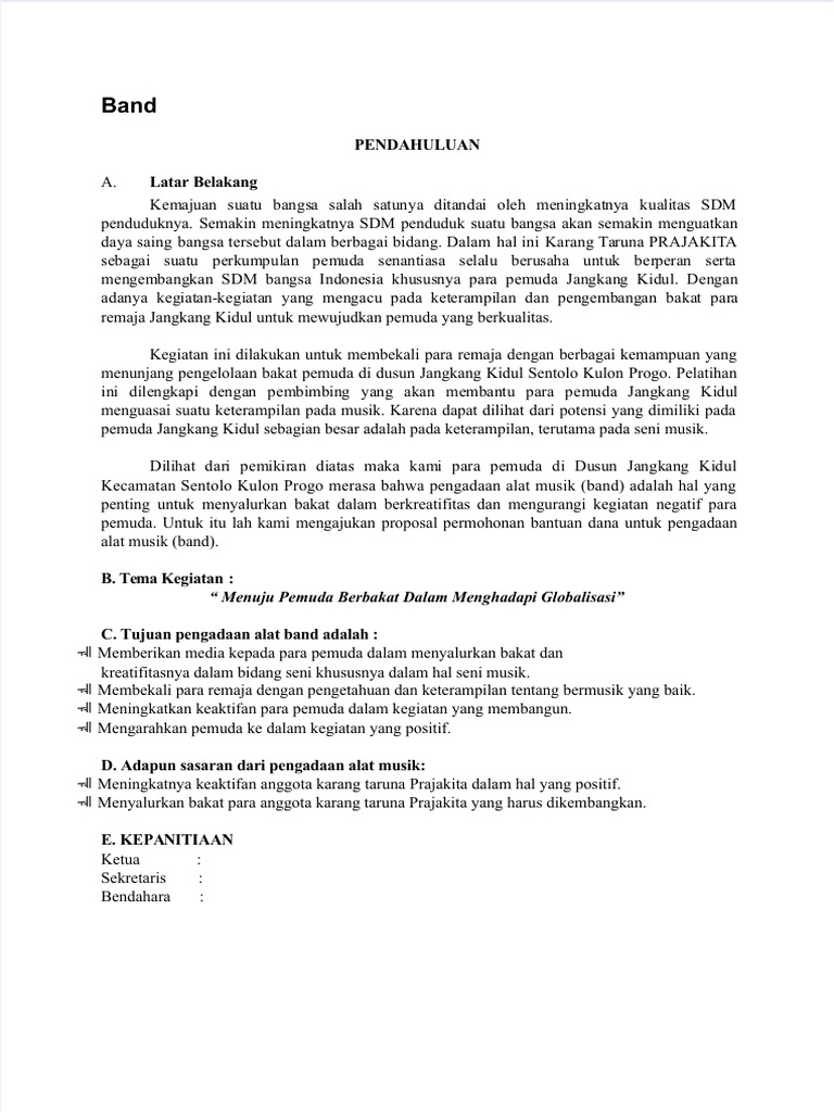 Dokumen - Tips - Proposal Alat Musik | PDF